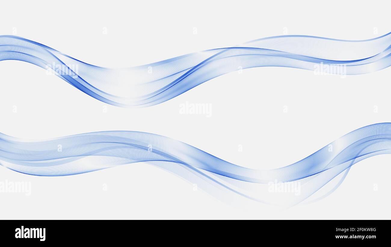 Two wavy blue elements design Smooth blue waves Abstract wave ...
