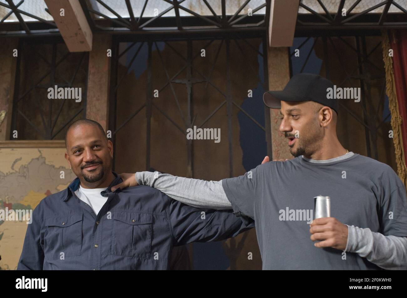 Directors Allen Hughes and Albert Hughes talk on the set of Alcon ...