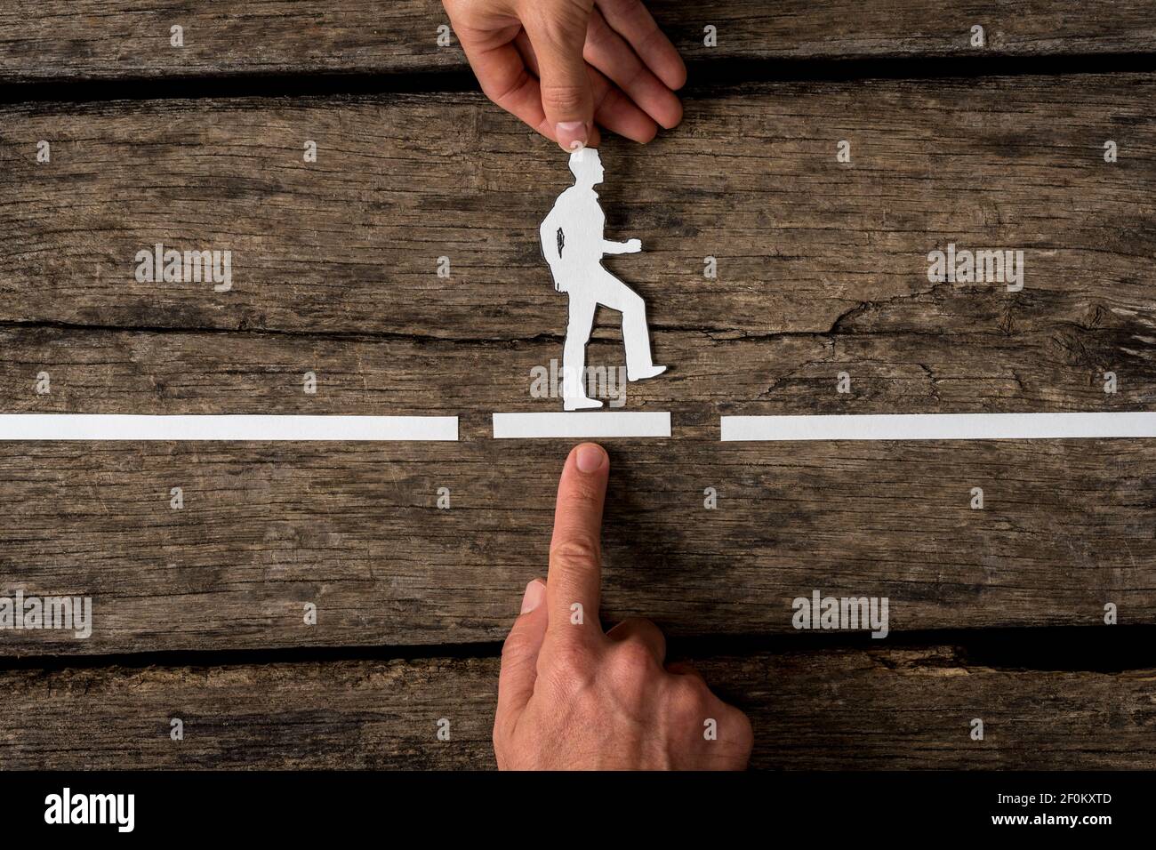 Team business work concept on rustic wood with the hands of two ...