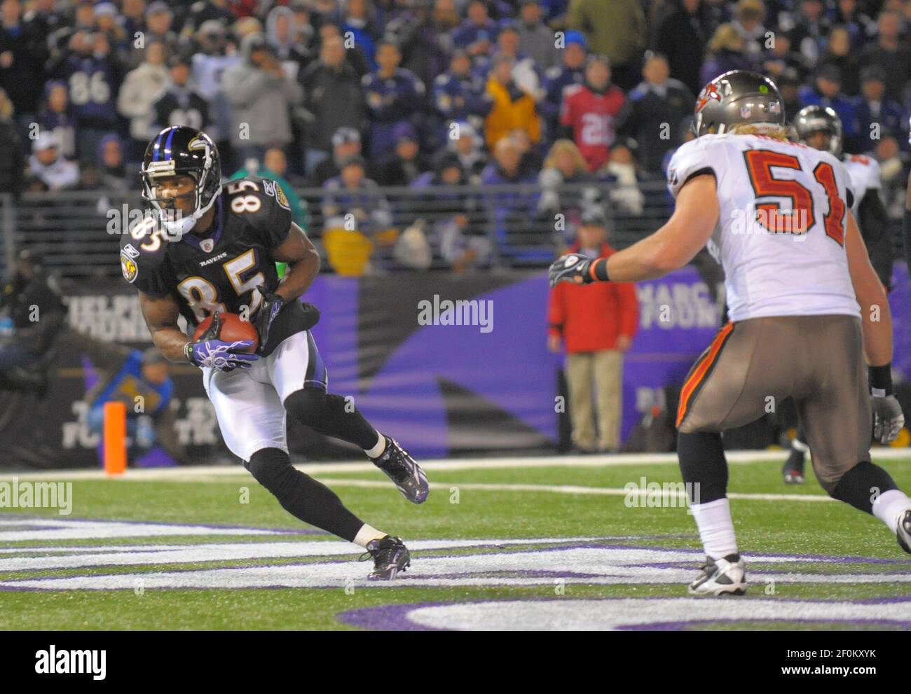 Baltimore Ravens wide receiver Derrick Mason pulls in a touchdown pass ...