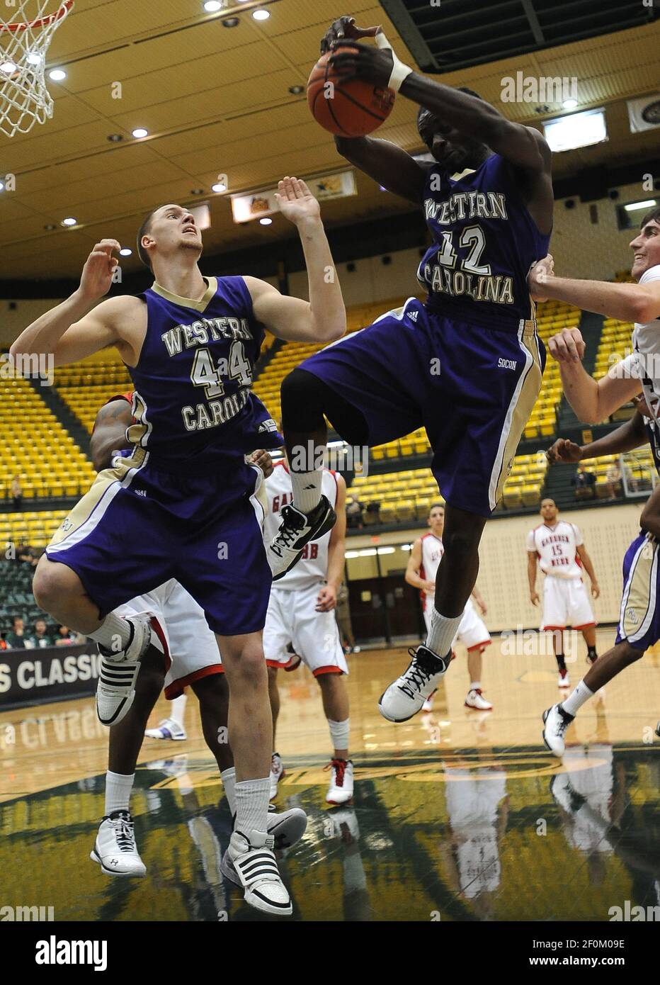 Western Carolina guard Mike Williams (12) pulls down a rebound over ...
