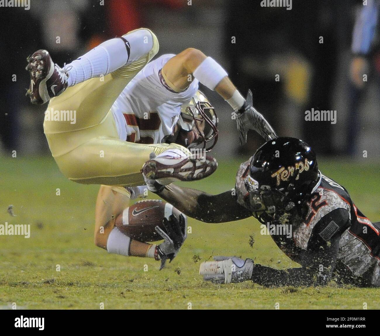 Maryland's Cameron Chism (22) takes down Florida State wide receiver ...