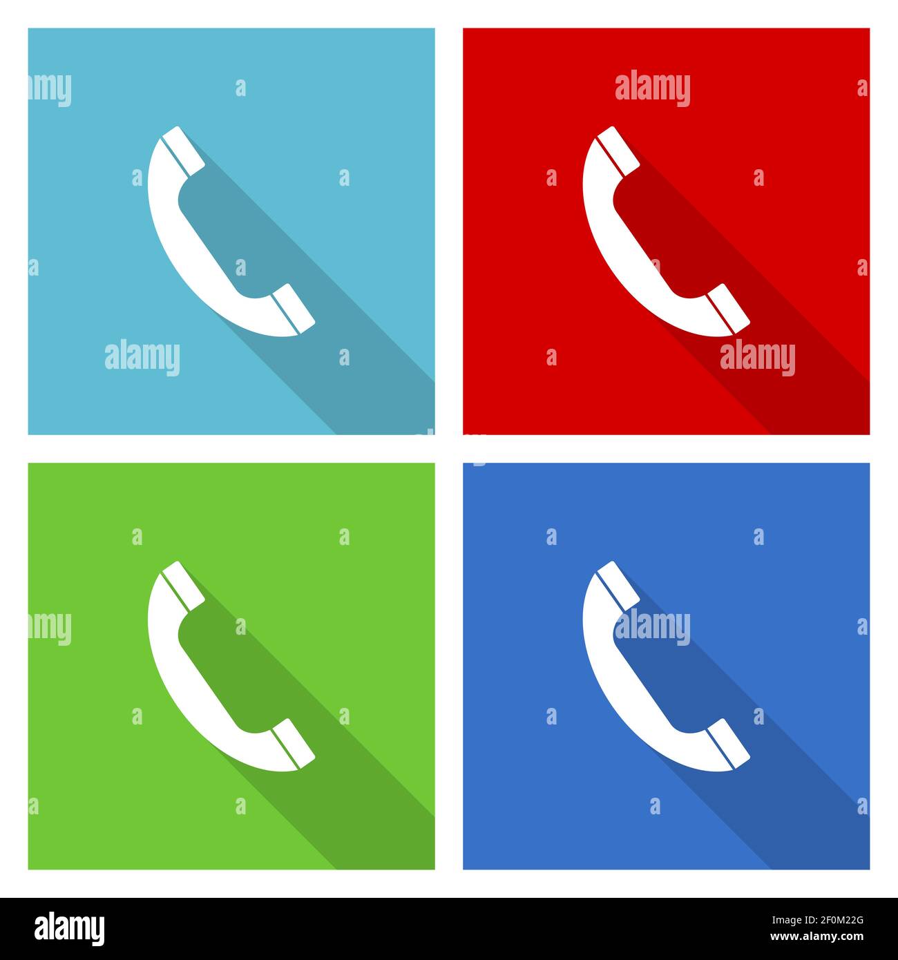 Phone, call, contact icon set, flat design vector illustration in eps ...