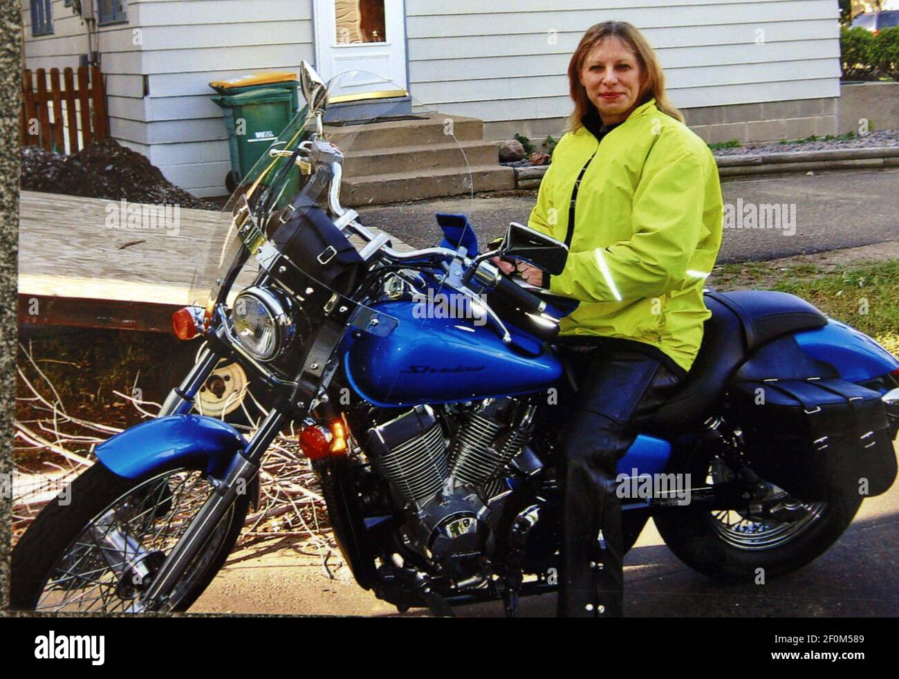 Anita Zaffke is shown on her motorcycle in this undated family photo ...
