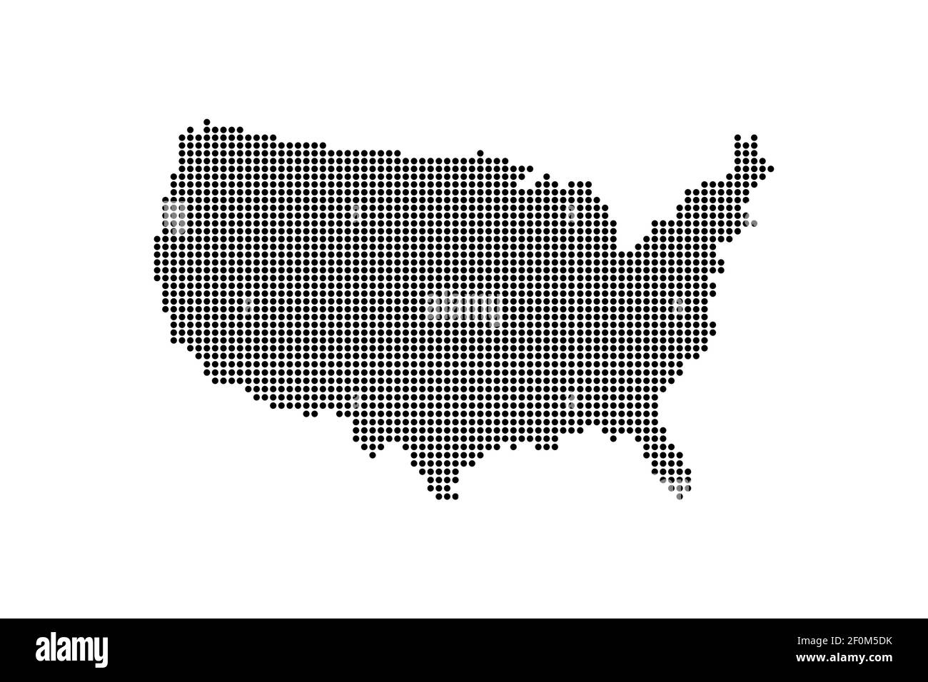 Dotted Style of black color United States map, white dotted USA map ...