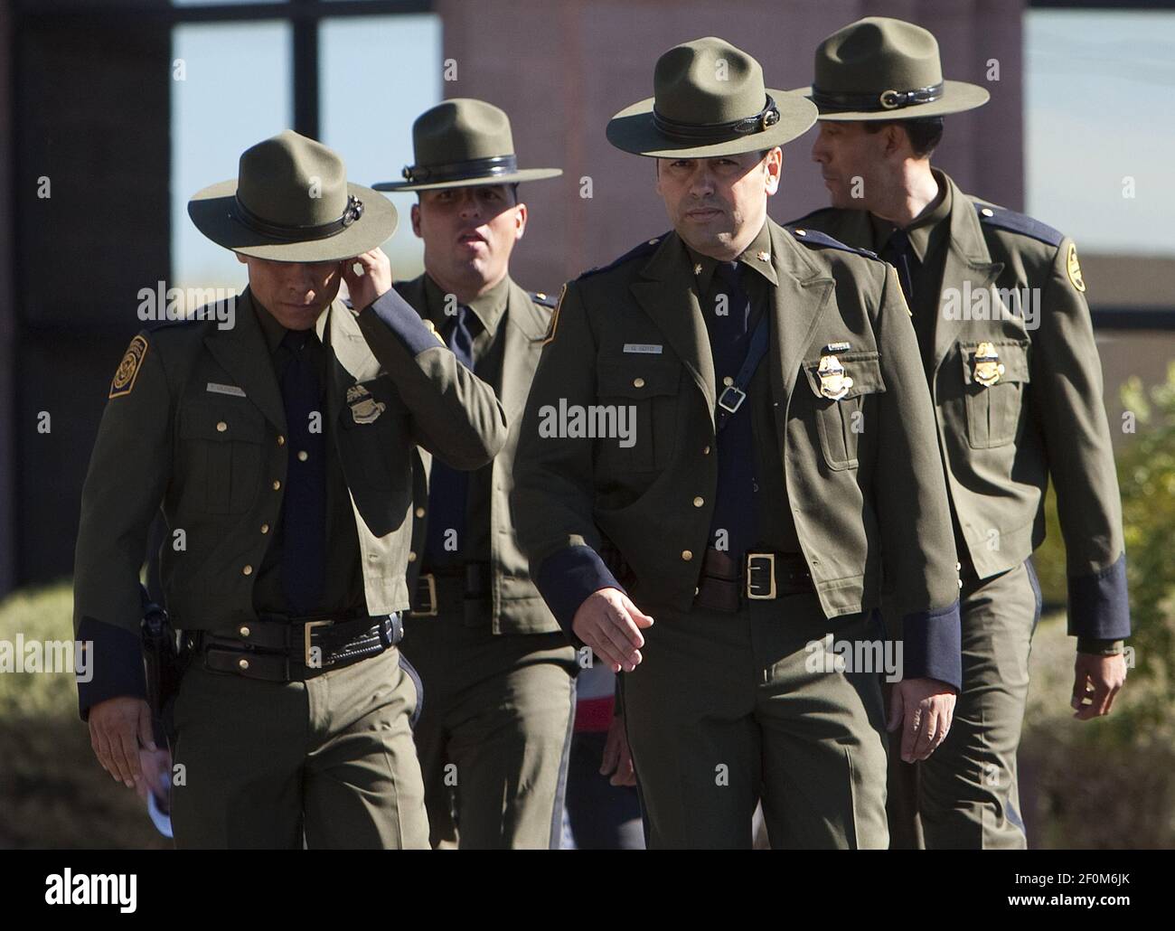 U.S. Border Patrol agents after attending the funeral of Judge John M ...