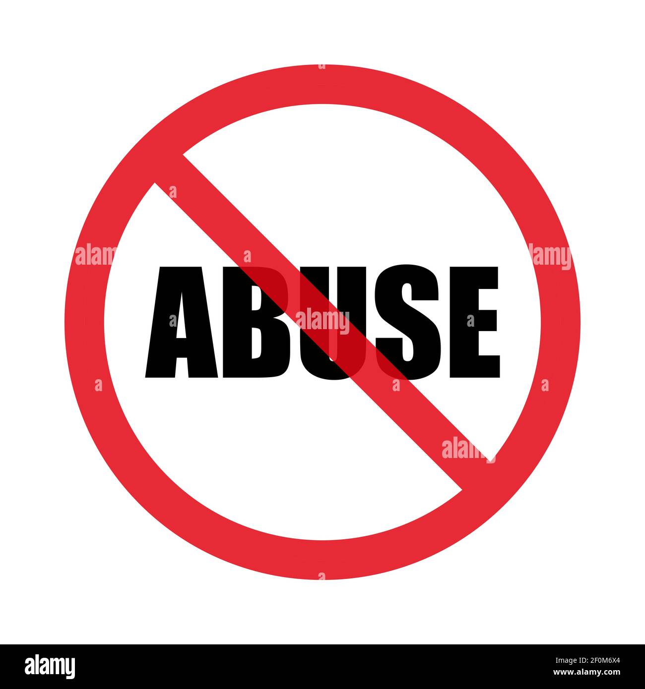No abuse allowed sign. Isolated on white background. Flat style. Vector ...