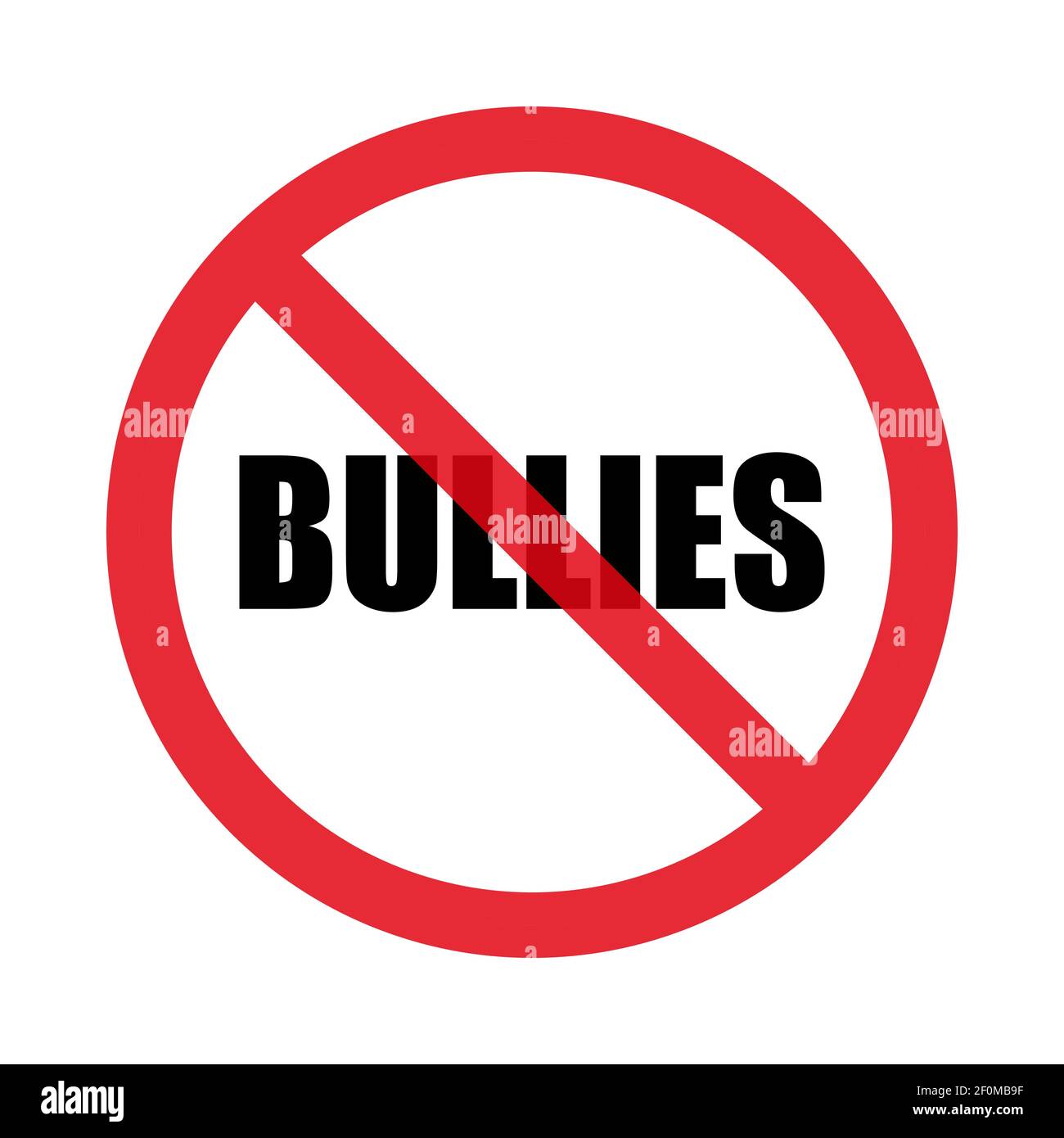 No bullies allowed sign. Isolated on white background. Flat style ...