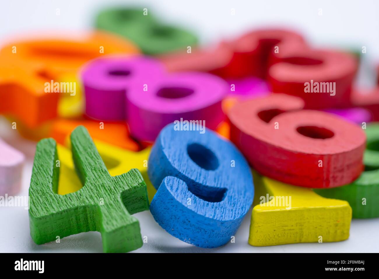 Math Number colorful on white background Stock Photo - Alamy