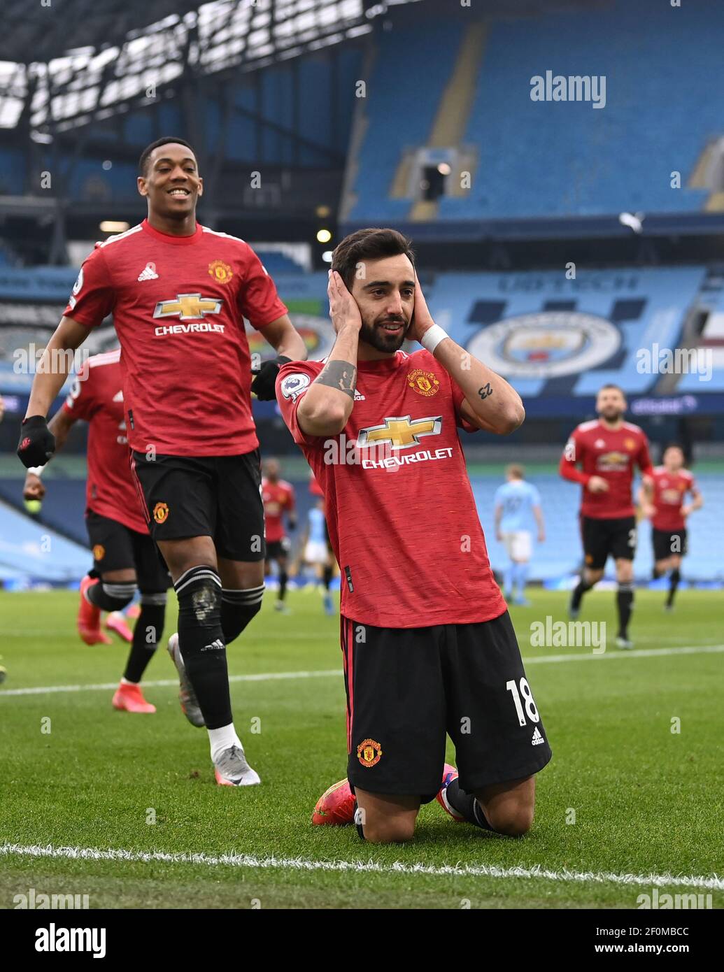 Manchester United's Bruno Fernandes celebrates scoring their side's ...
