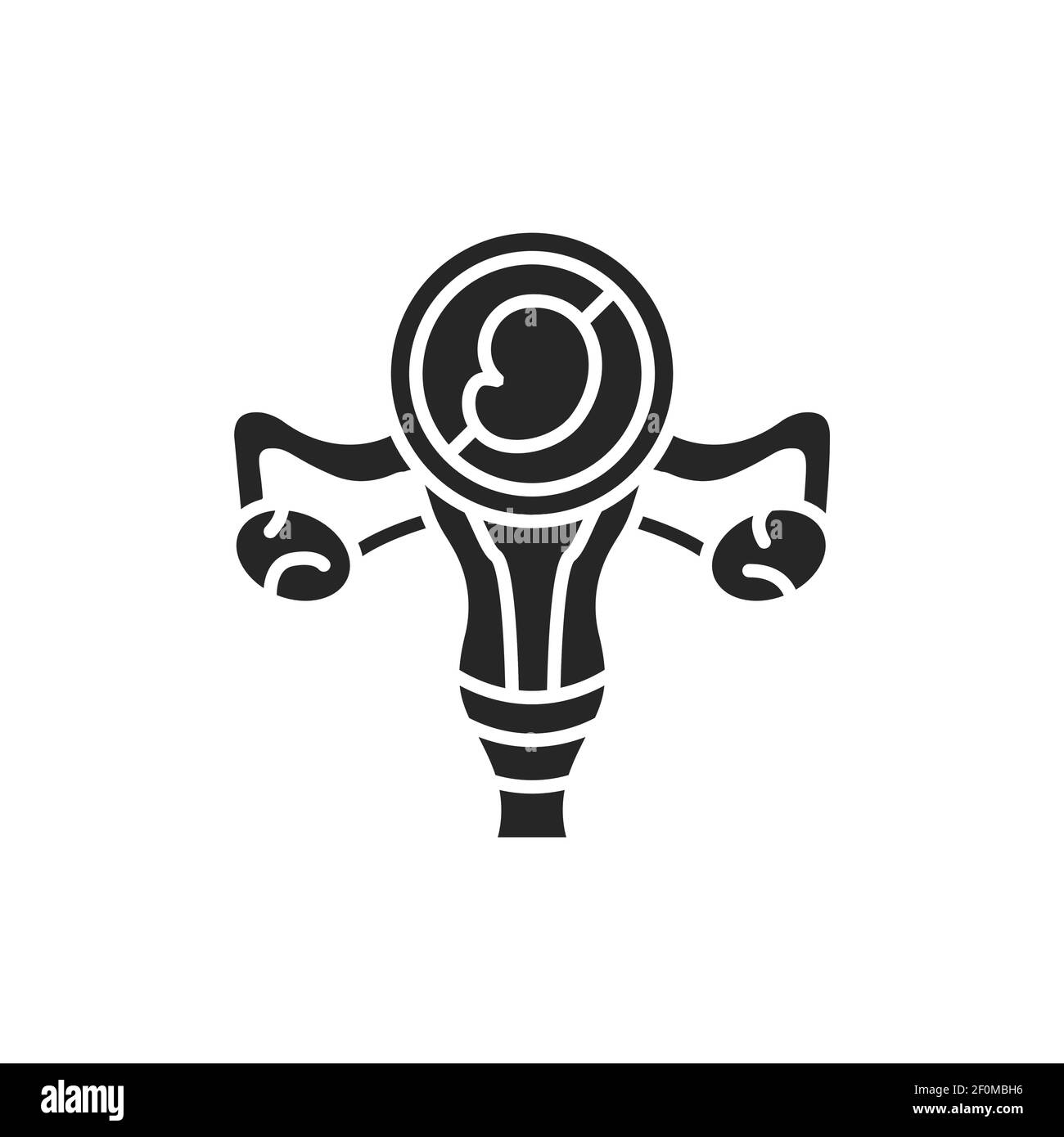 Infertility glyph black icon. Female reproductive system disease. Sign ...