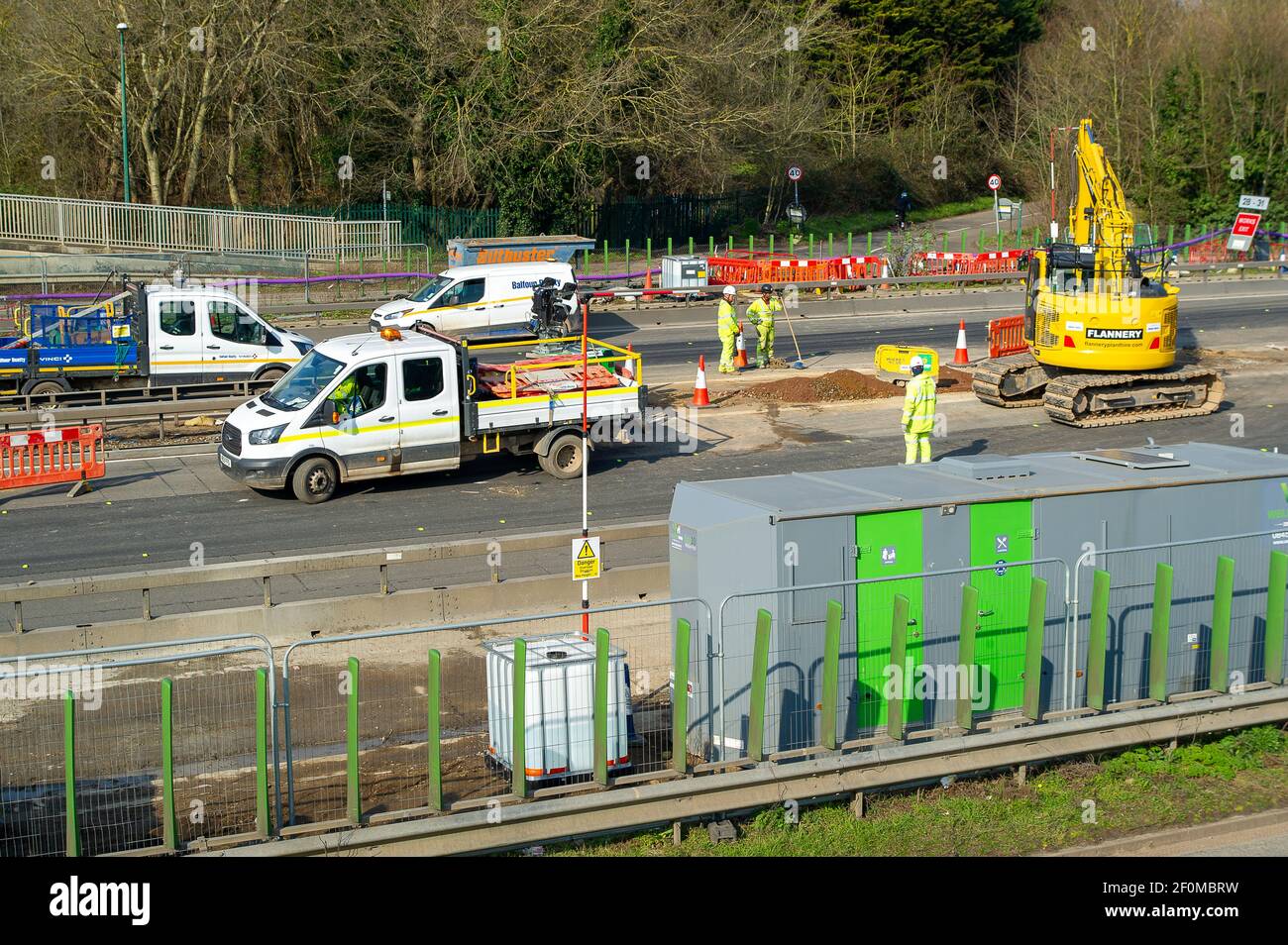 Langley, Berkshire, UK. 7th March, 2021. The M4 Motorway was closed ...