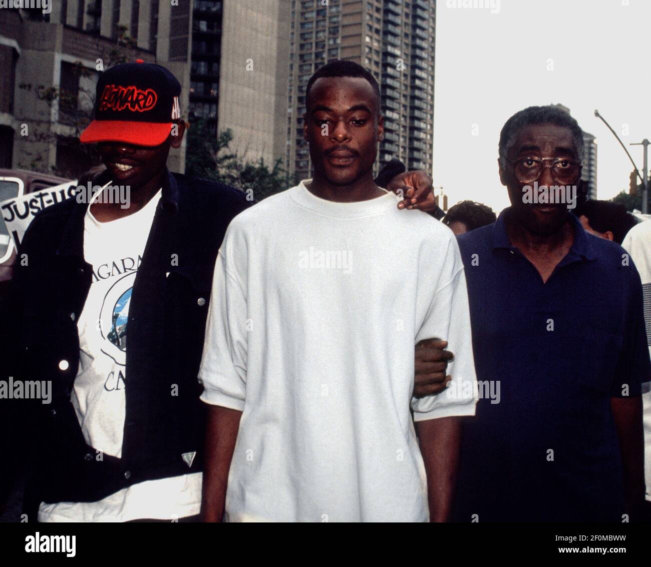 Lemrick Nelson (C) aided by supporters leaves Brooklyn Federal court in ...