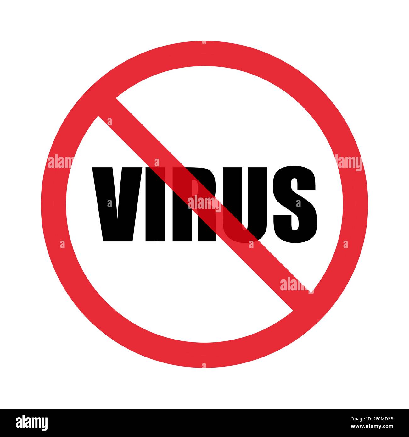 Stop the virus. No bacteria vector symbol. Isolated on white background ...