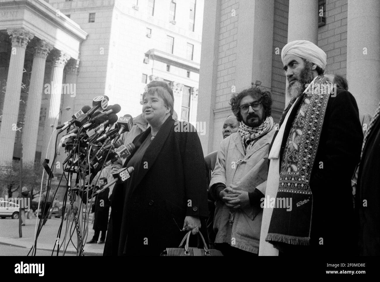 Attorney Lynne Stewart speaks outside of the United States Court House ...