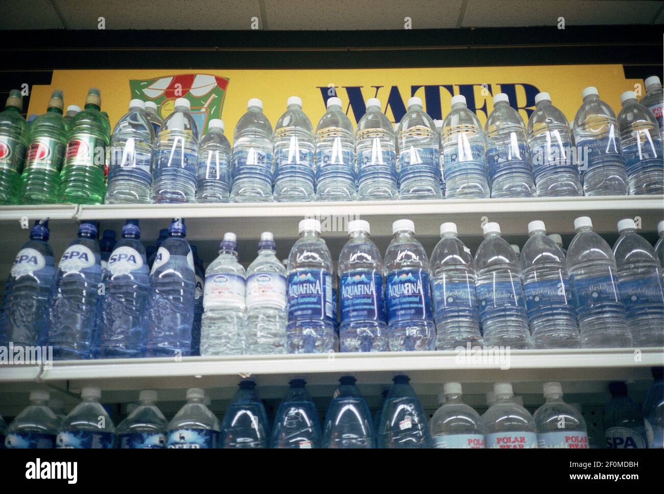 A display of bottled water in a supermarket on December 16, 2003 ...
