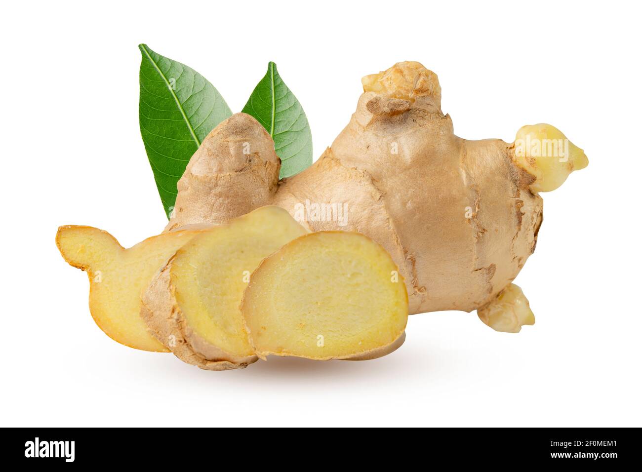 Ginger isolated on white background, herb vegatable food in Asia Stock ...