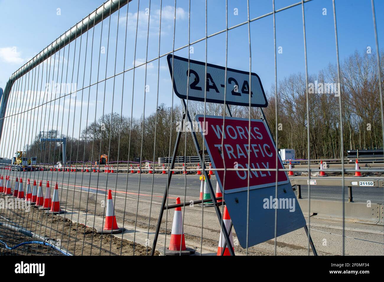 Langley, Berkshire, UK. 7th March, 2021. The M4 Motorway was closed ...