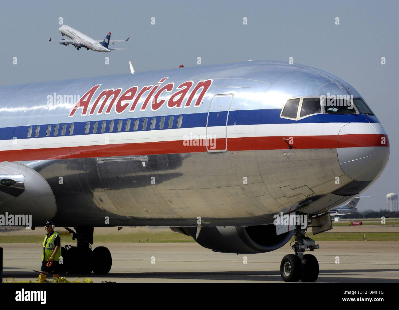 An American Airlines jet at Dallas-Fort Worth International Airport in ...