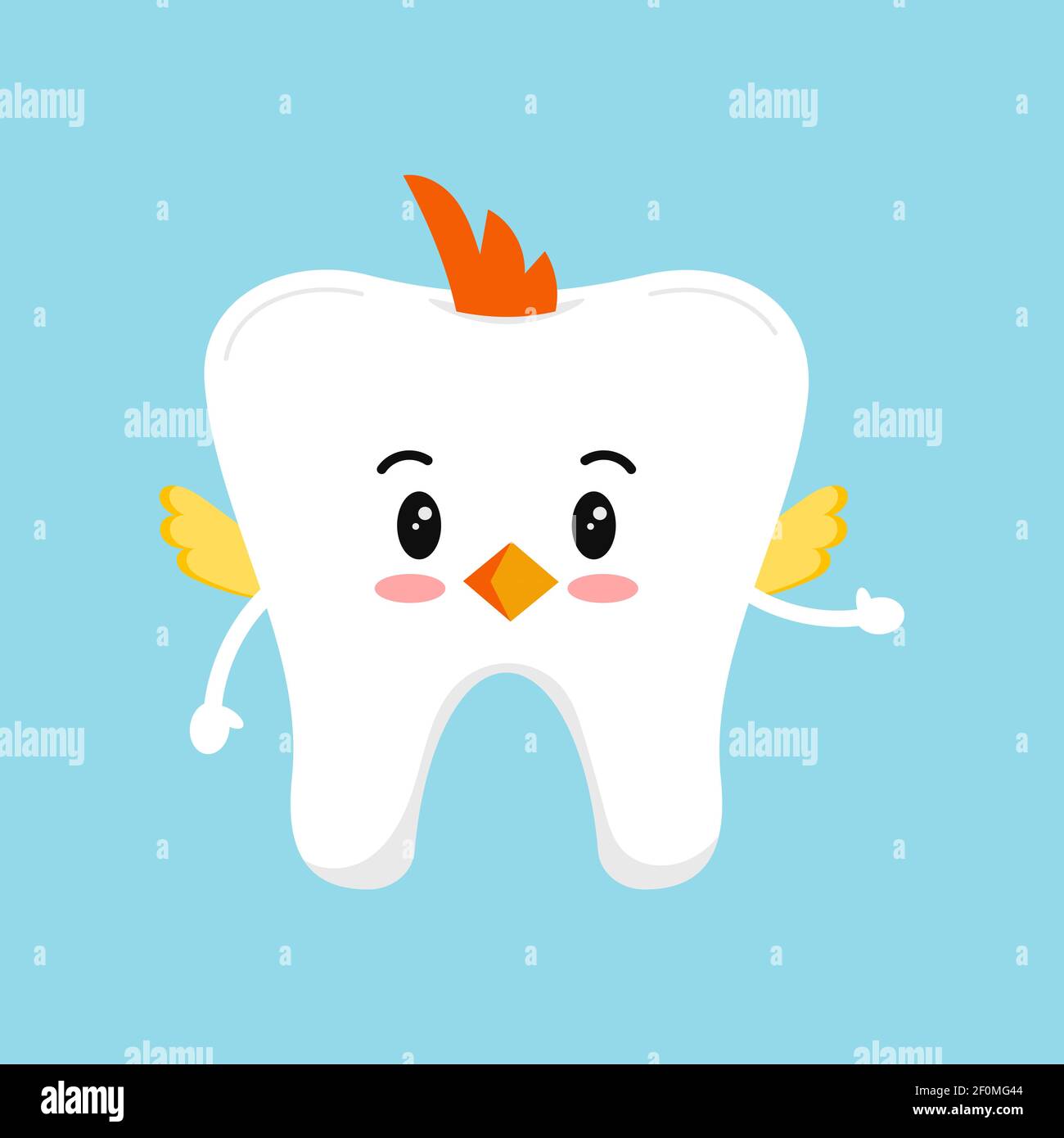 Easter cute tooth in chicken costume dental icon isolated on background ...