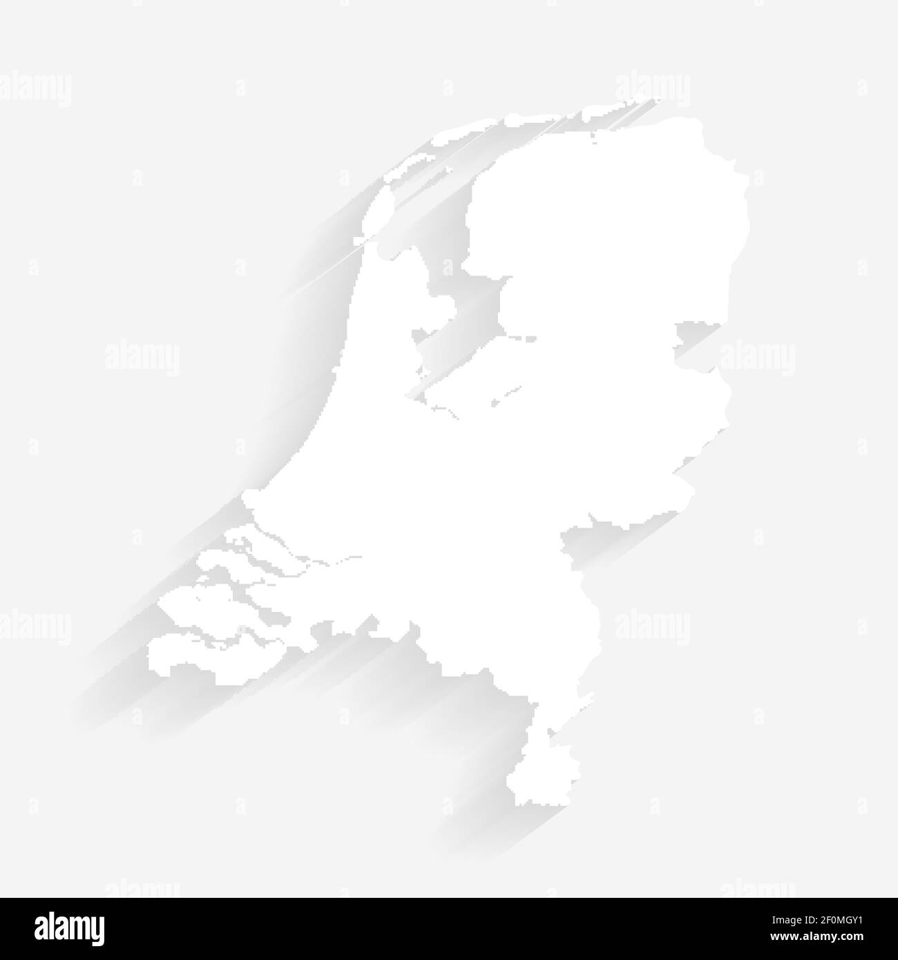 Simple white Netherlands map on gray background, vector, illustration ...
