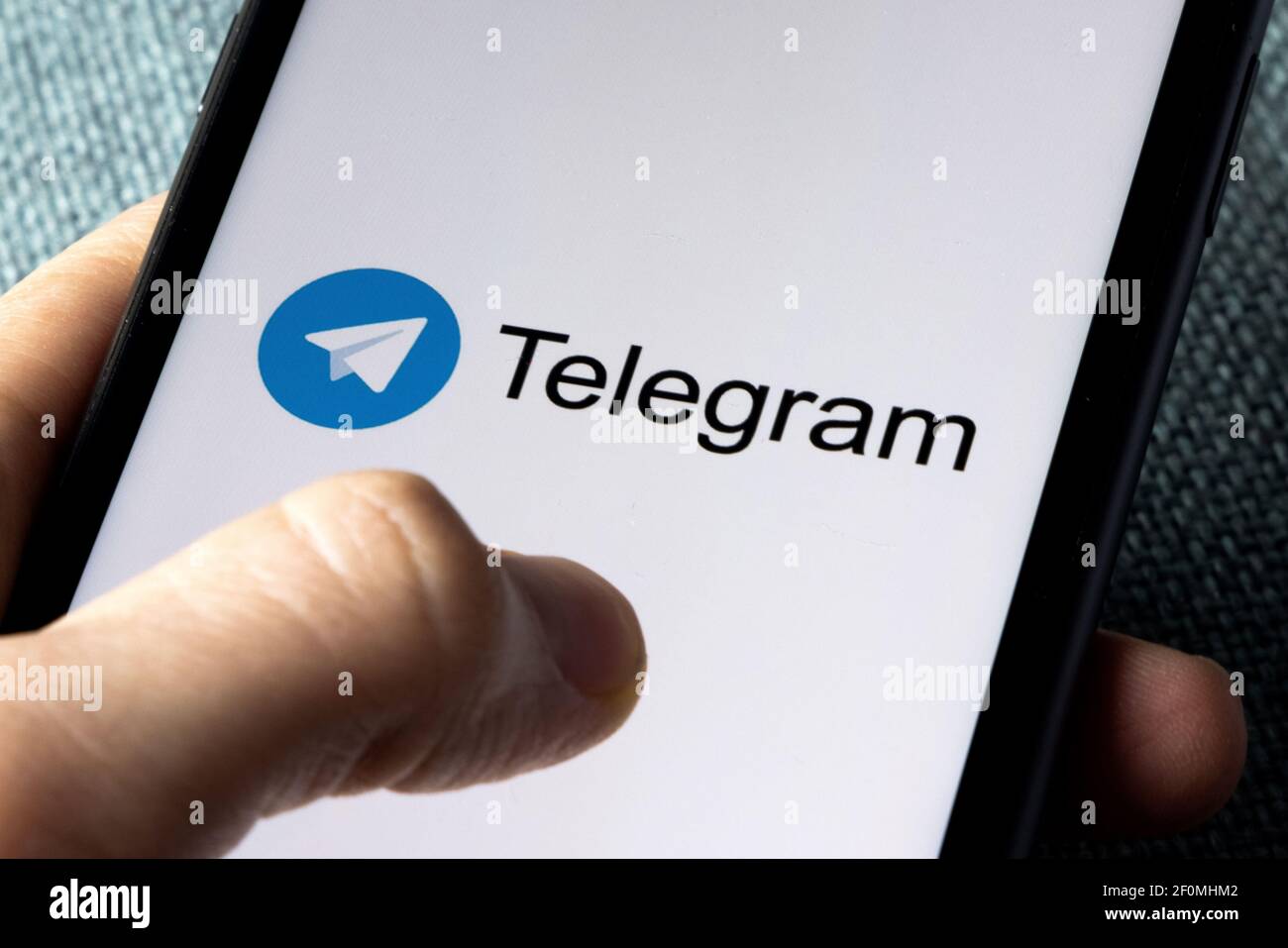 Telegram messenger, the fastest messaging app on the market, displayed ...