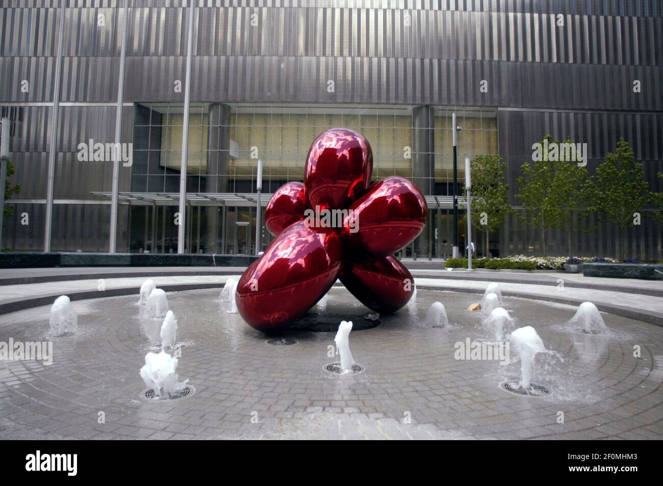The stainless steel sculpture "Balloon Flower (Red)" on May 24, 2006 by ...