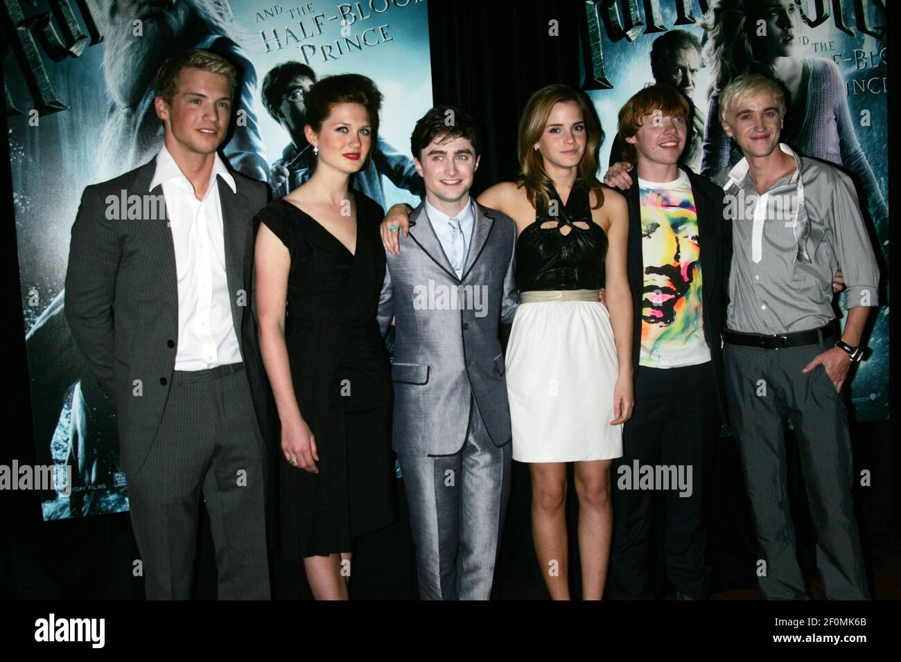 (L-R) Freddie Stroma, Bonnie Wright, Daniel Radcliffe, Emma Watson ...