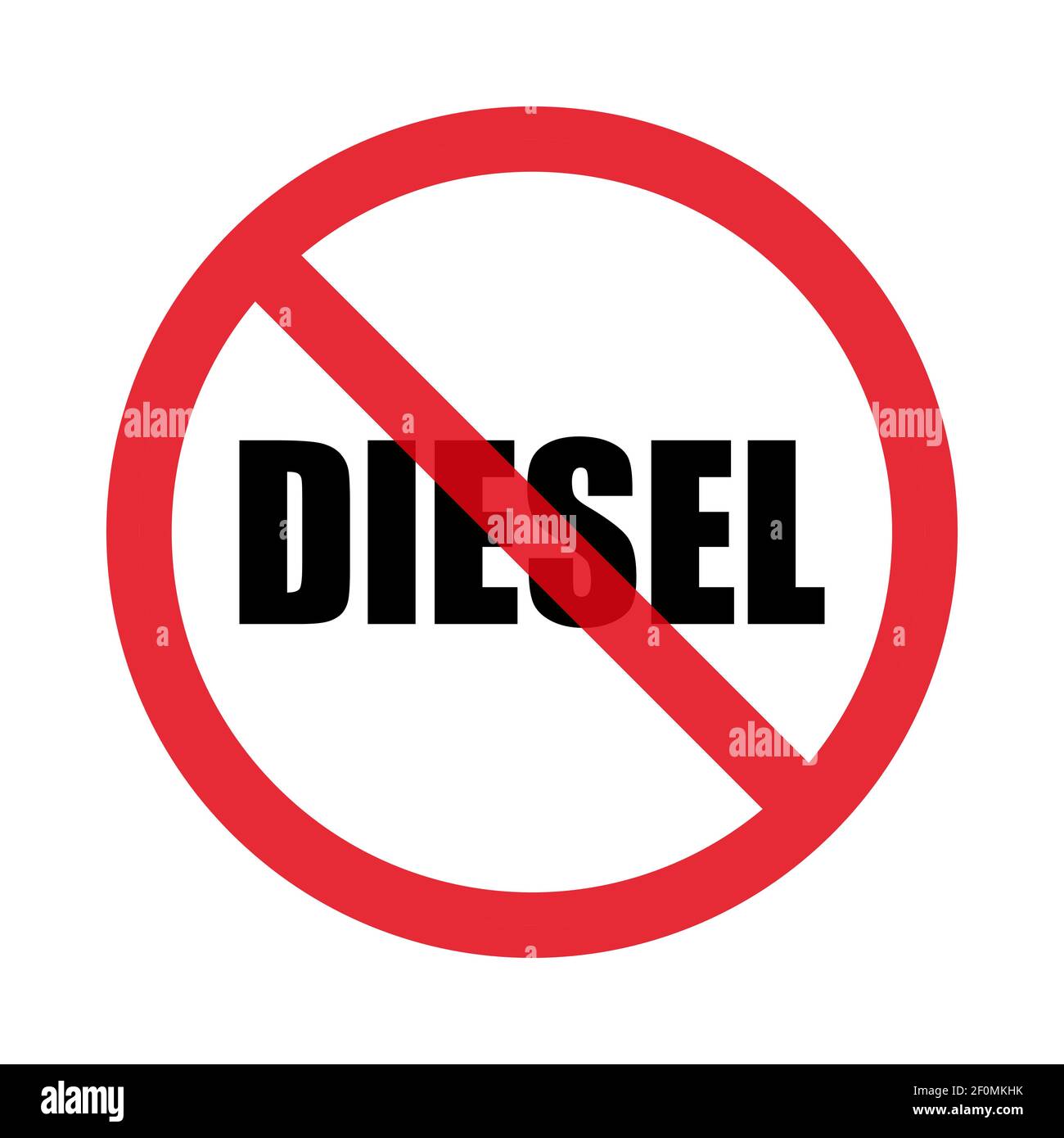 No diesel sign. Isolated on white background. Flat style. Vector ...