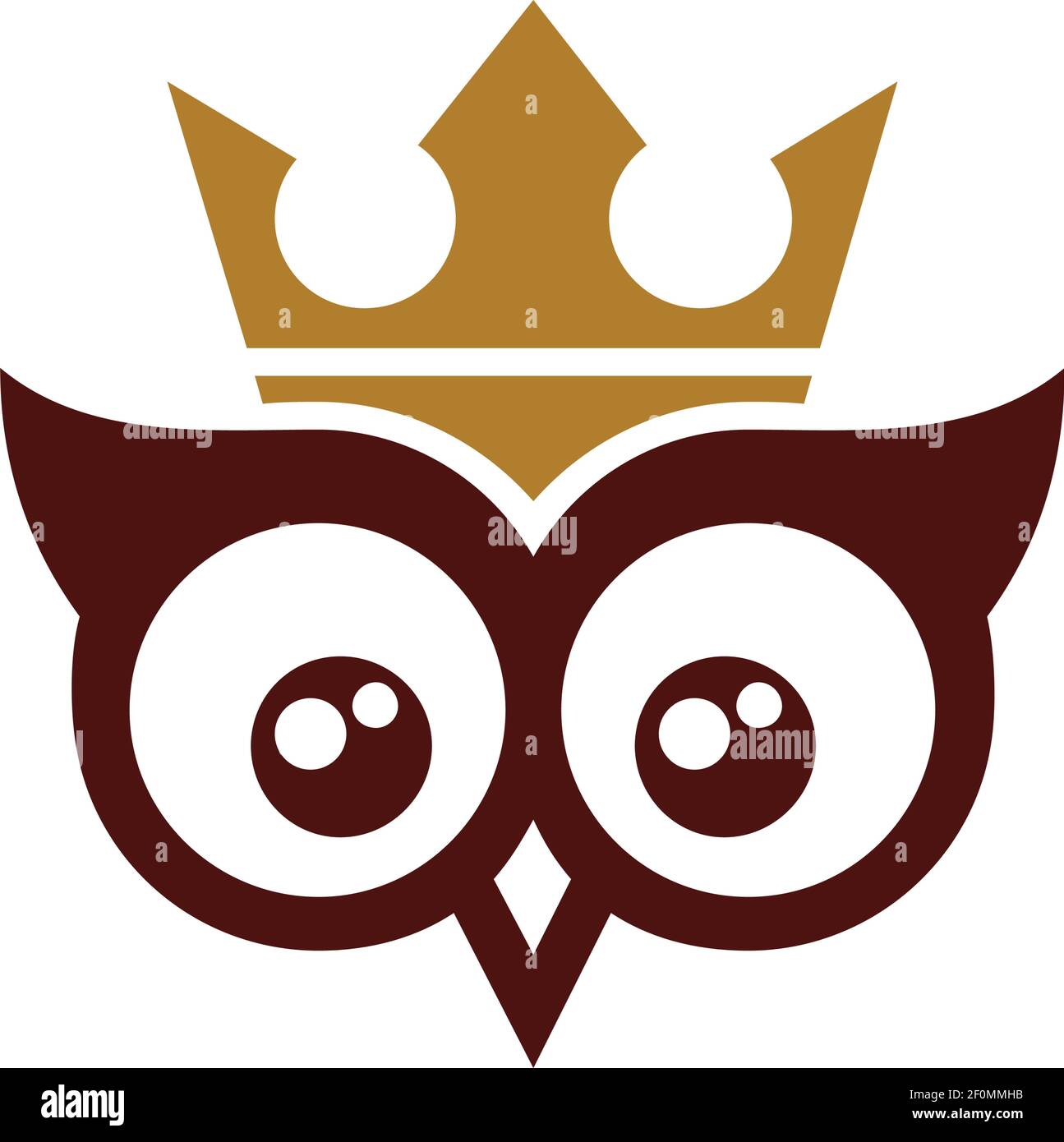 abstract owl king logo icon vector concept design Stock Vector Image ...