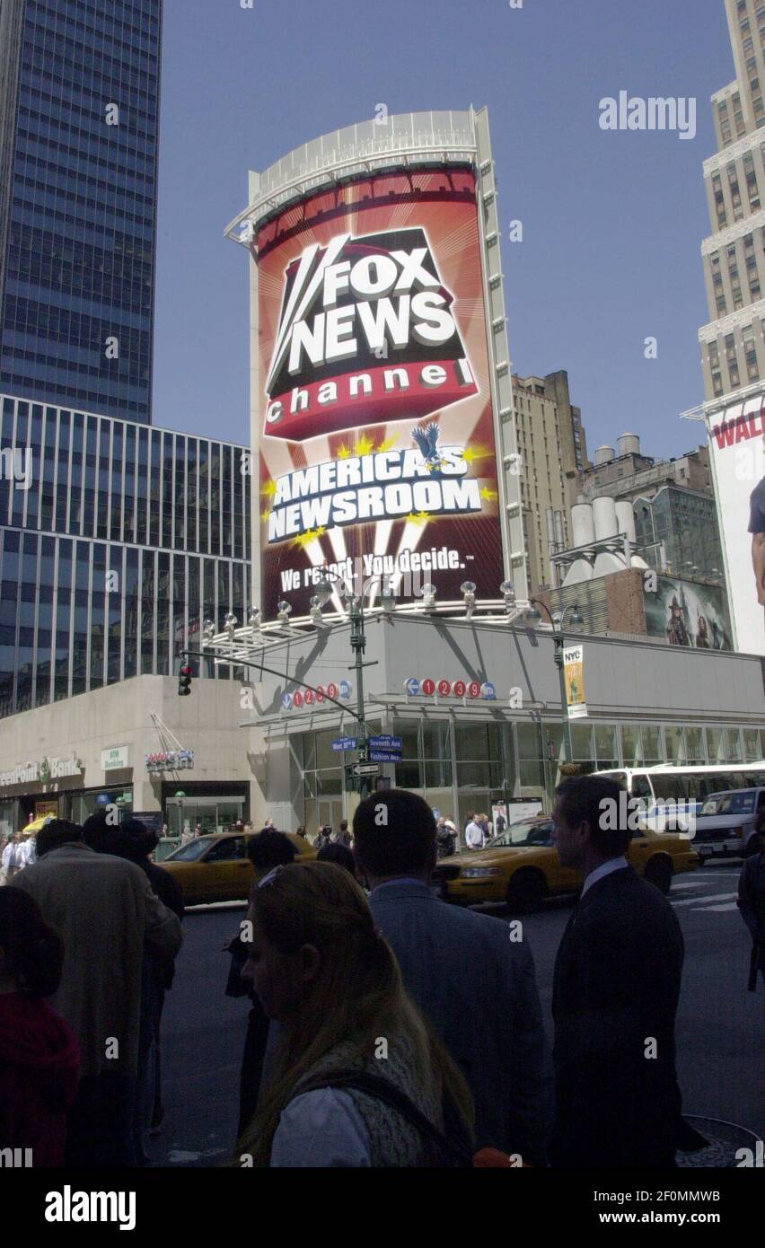 A billboard near Pennsylvania Station advertises the Fox News Channel ...