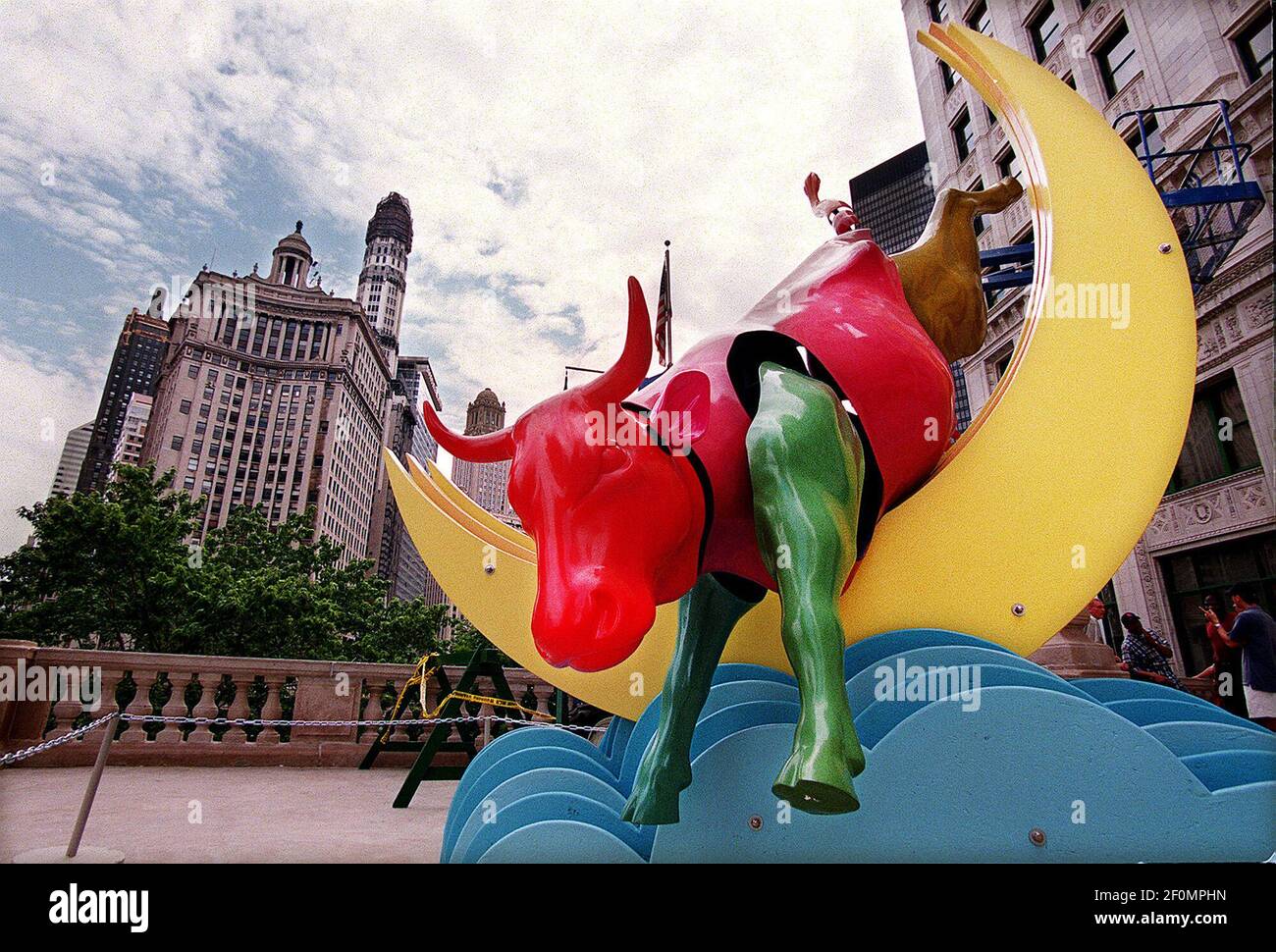 A herd of 300 fiberglass bovine beauties in Chicago in June 1999. This ...