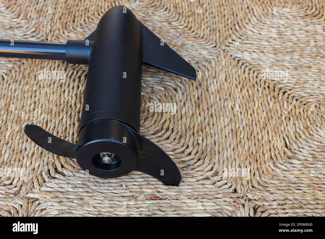 Close-up view of an electric motor for a boat. Fishing concept Stock ...