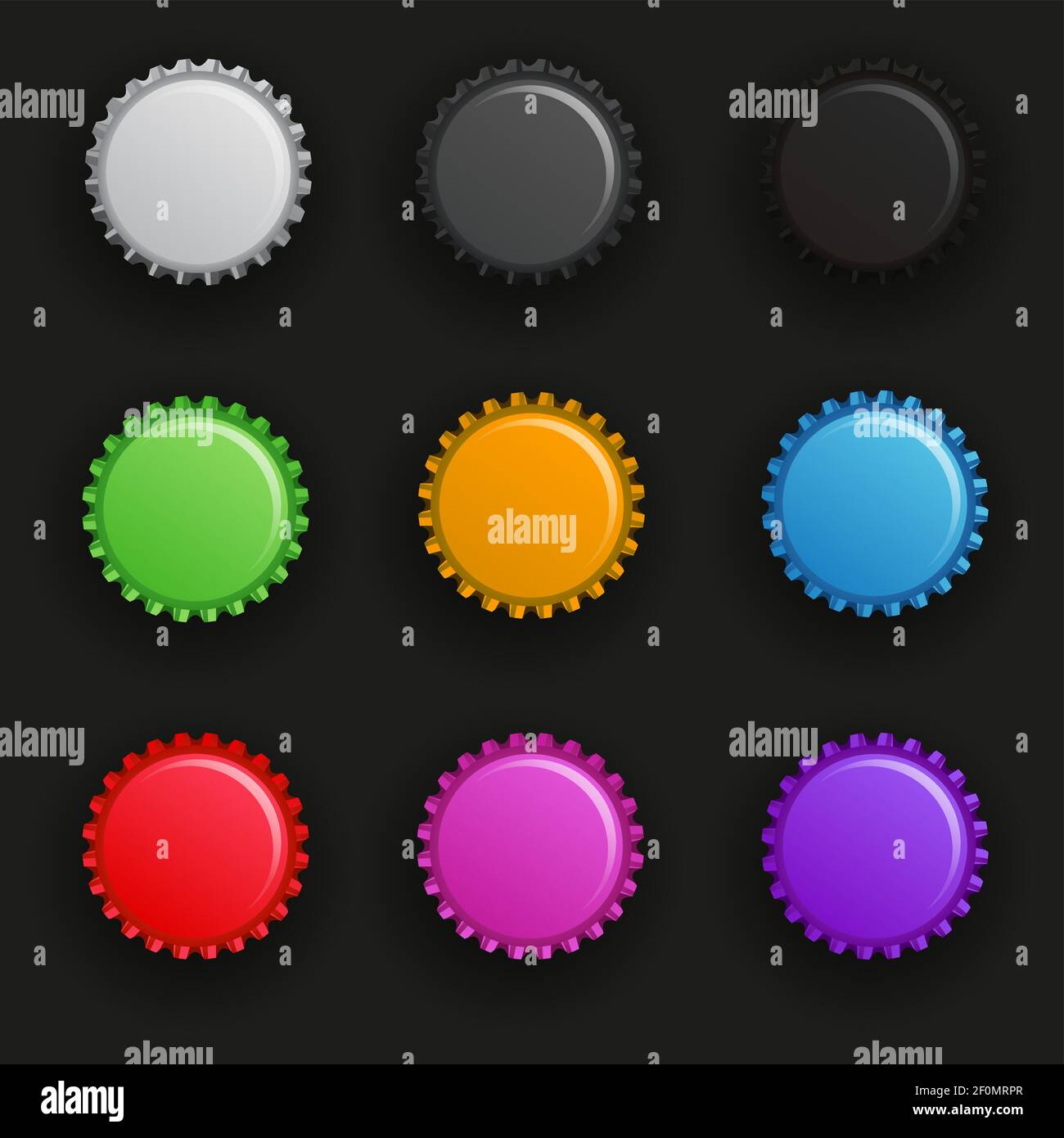 Vector illustration bottle caps set hi-res stock photography and images ...