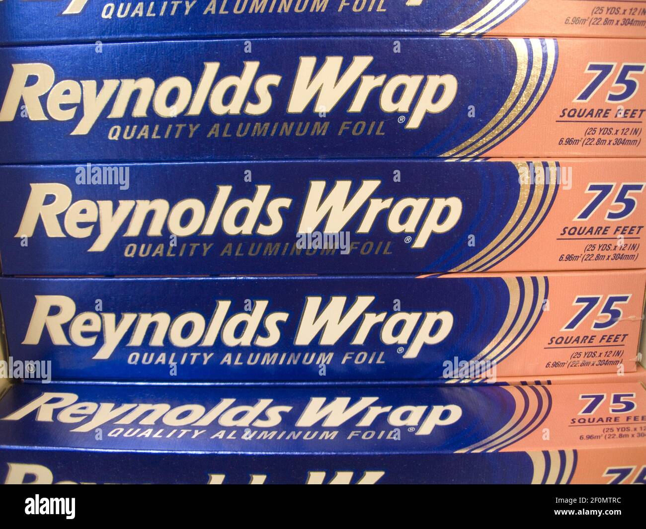 Packages of Reynolds Wrap aluminum foil in a supermarket on December 27 ...
