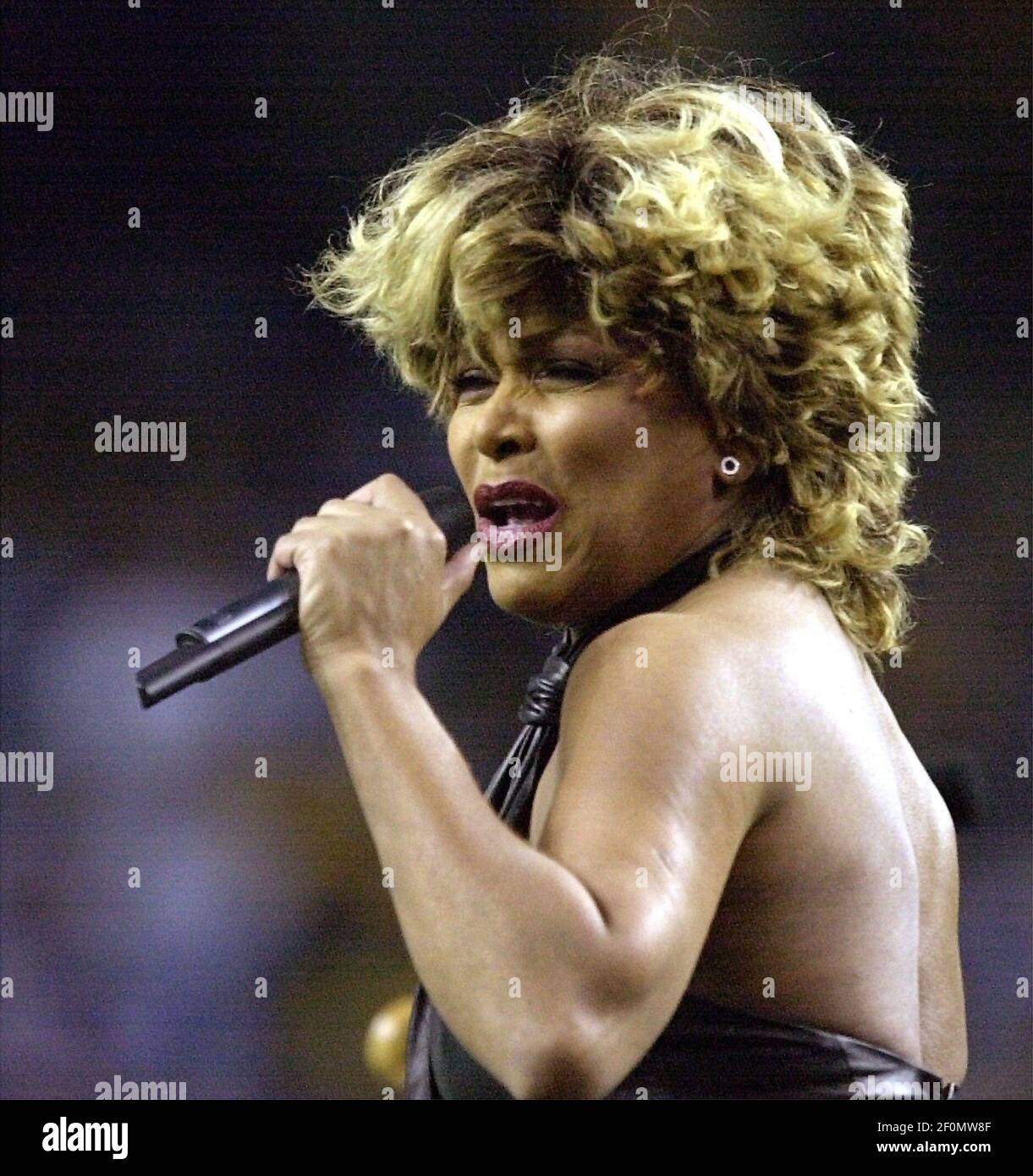 ATLANTA, GEORGIA January 30 Singer Tina Turner peforms during pre-game ...