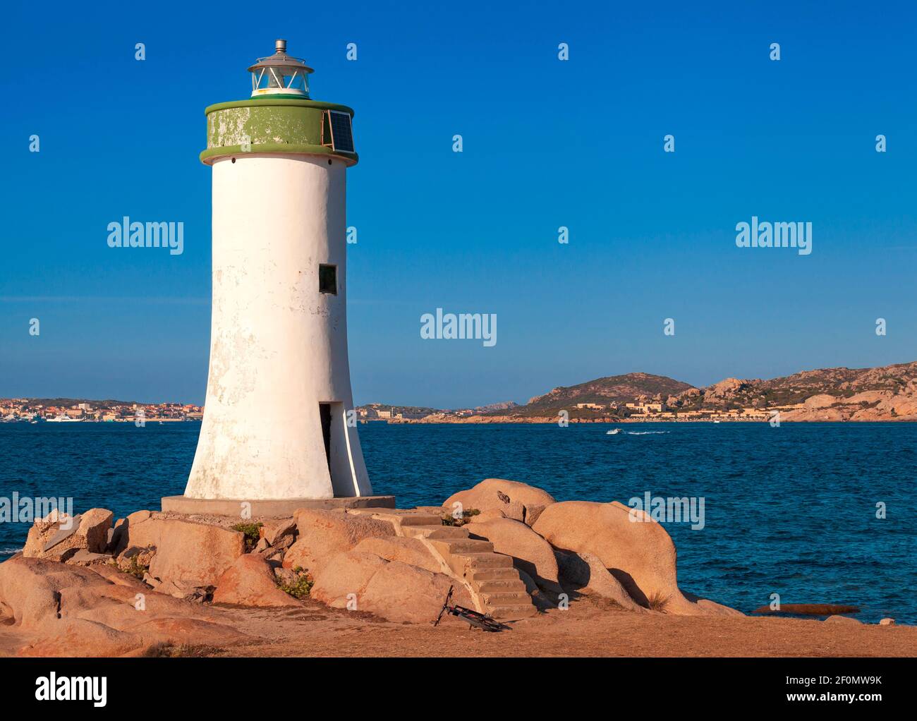 Small Lighthouse in Porto Faro Beach - Palau, Sardinia, Italy Stock ...