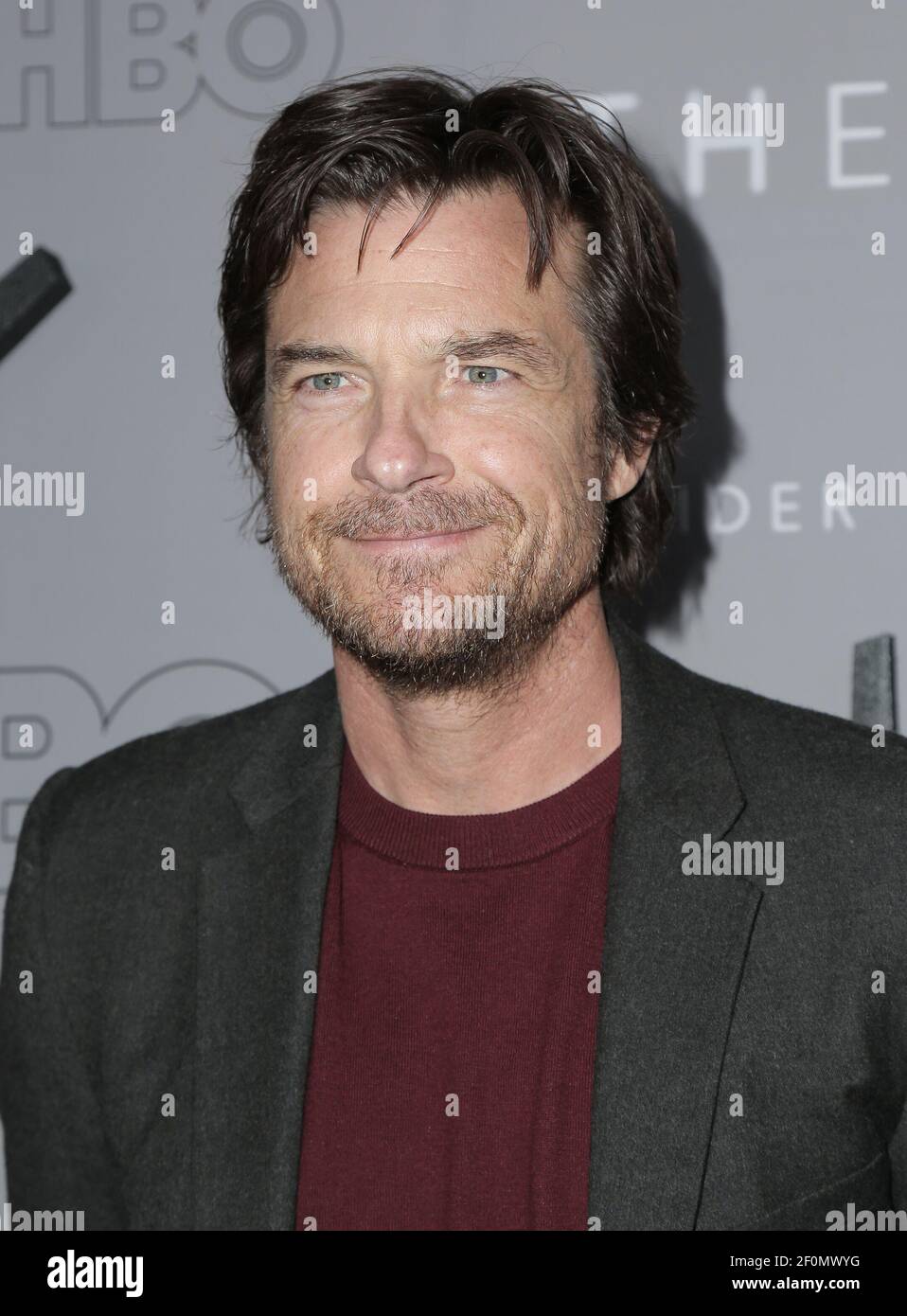 Jason Bateman walking the red carpet of HBO's "The Outsider" held at ...