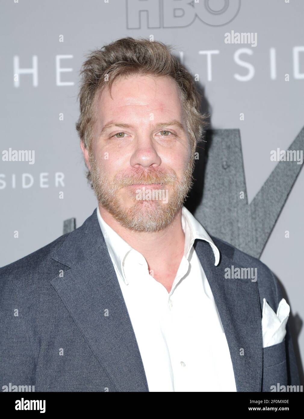 Marc Menchaca walking the red carpet of HBO's "The Outsider" held at ...