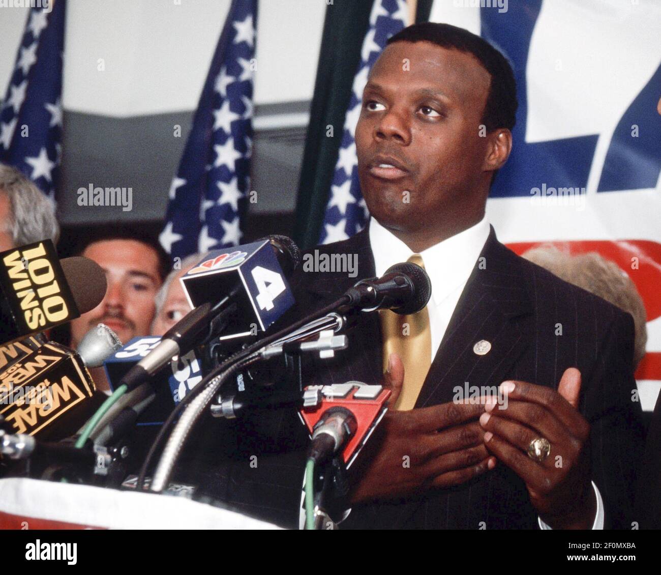 Oklahoma Congressman J.C. Watts is seen at a Rick Lazio fundraiser on ...