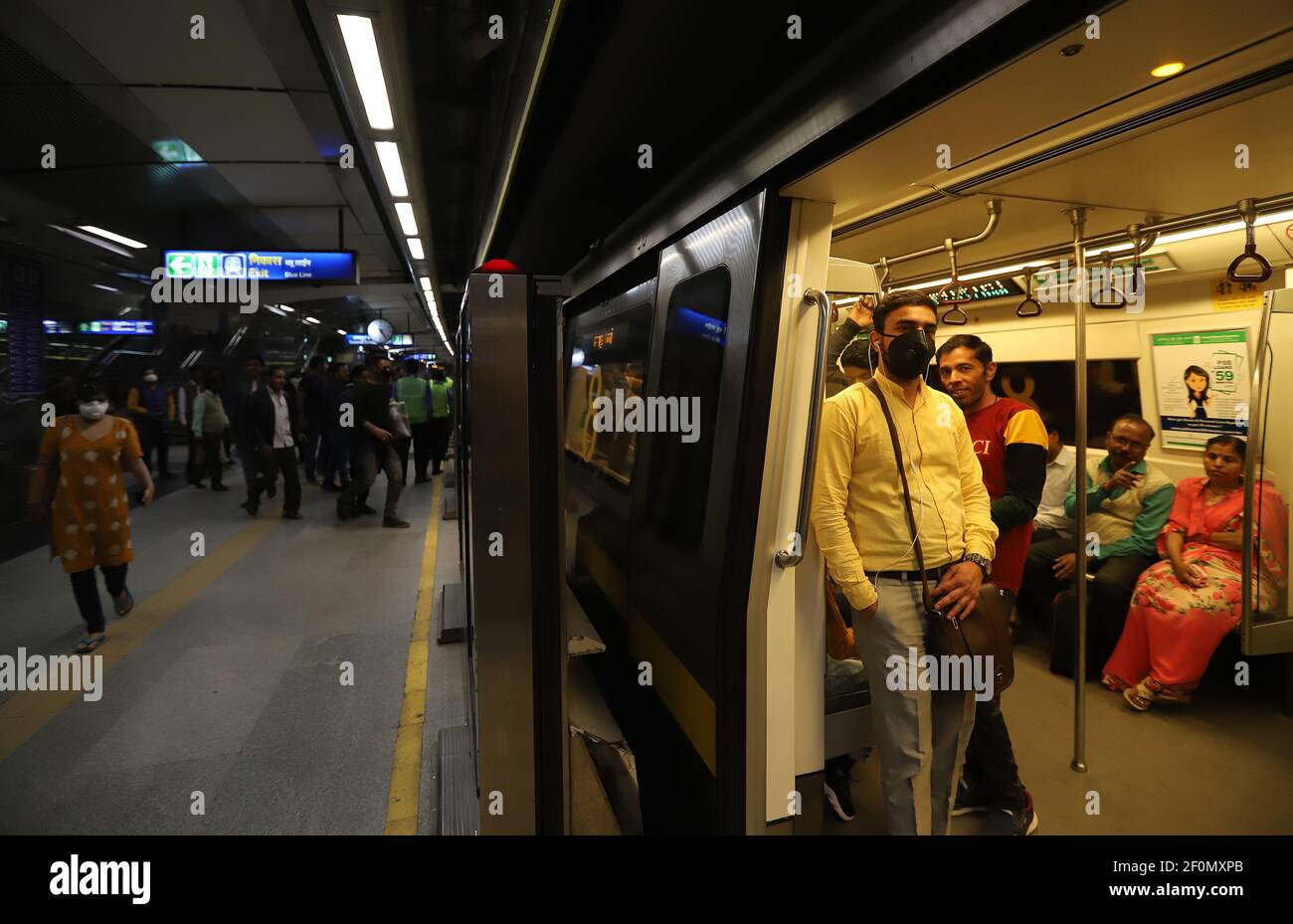 A commuter wears a protective mask inside a tram amid Coronavirus ...