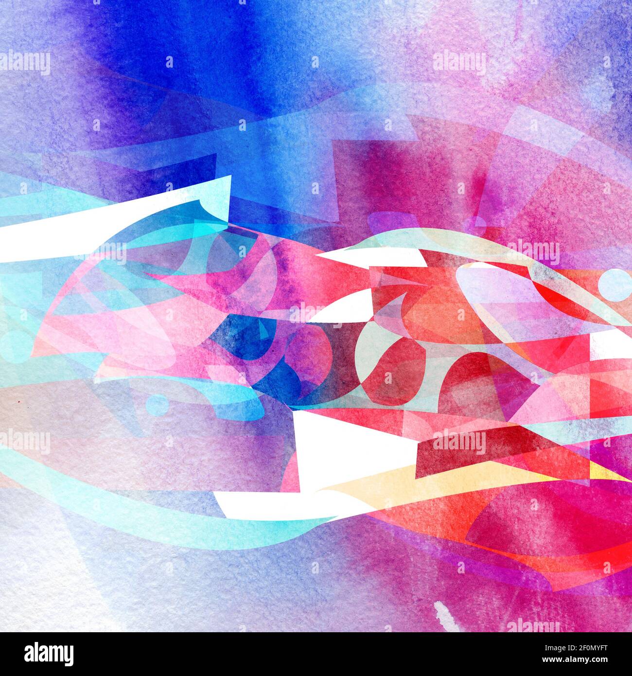 Abstract dynamic watercolor background with waves and lines Stock Photo ...