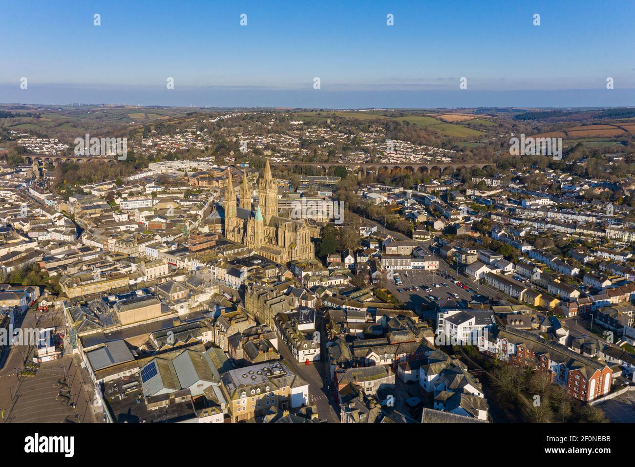 Aerial photograph taken near Truro, Cornwall, England Stock Photo - Alamy