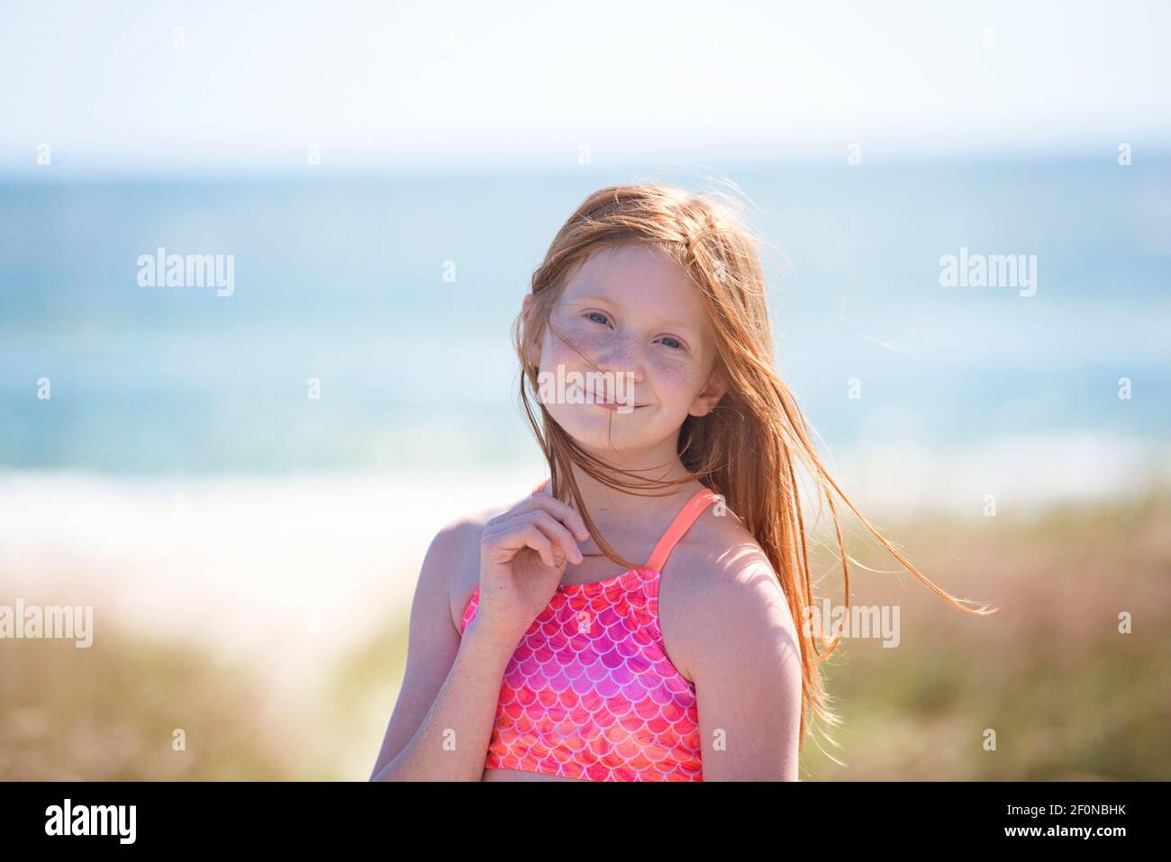 Bright exciting girl with red hair, hi-res stock photography and images ...