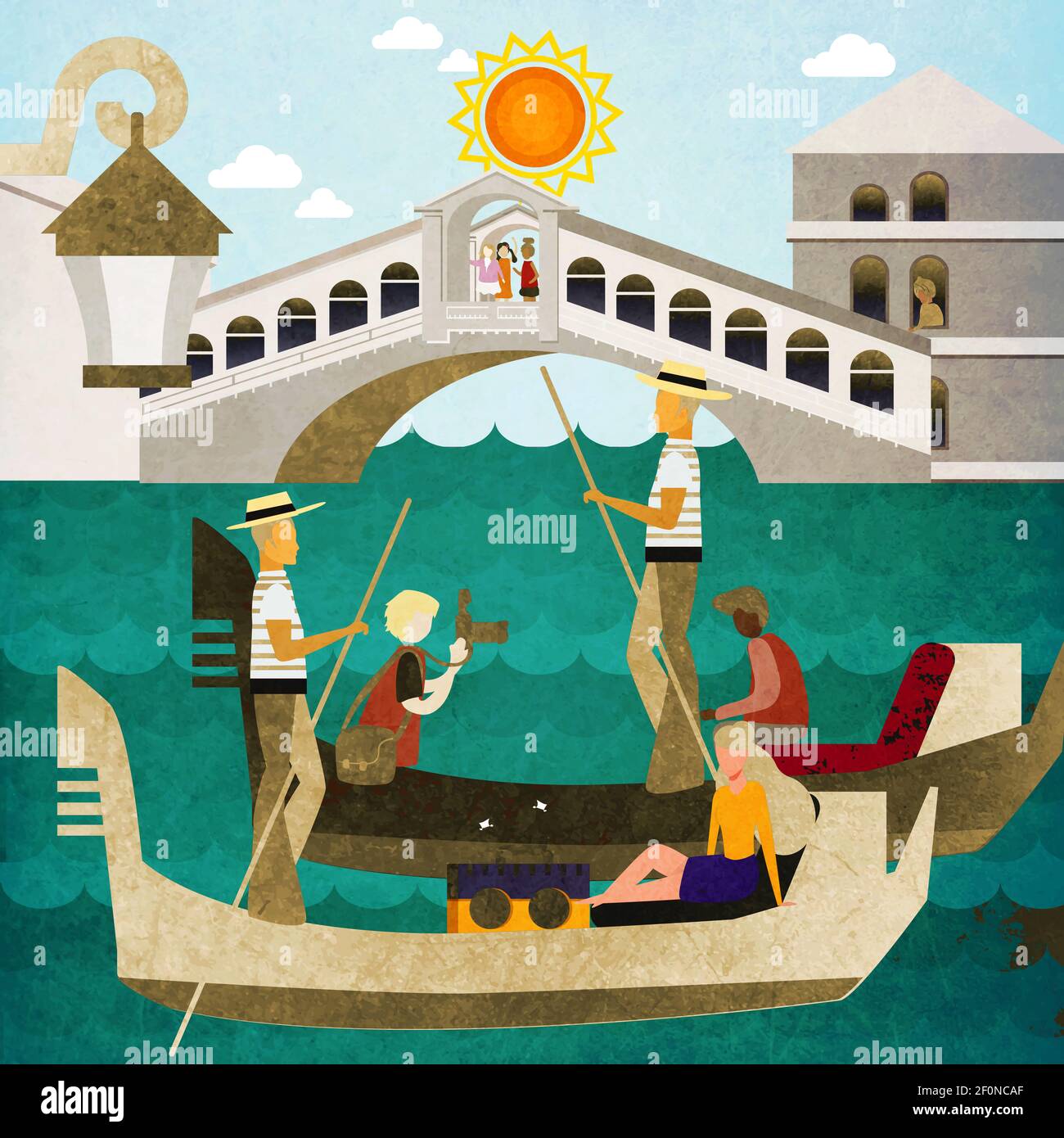 Illustration of a landscape in Italy Stock Photo - Alamy