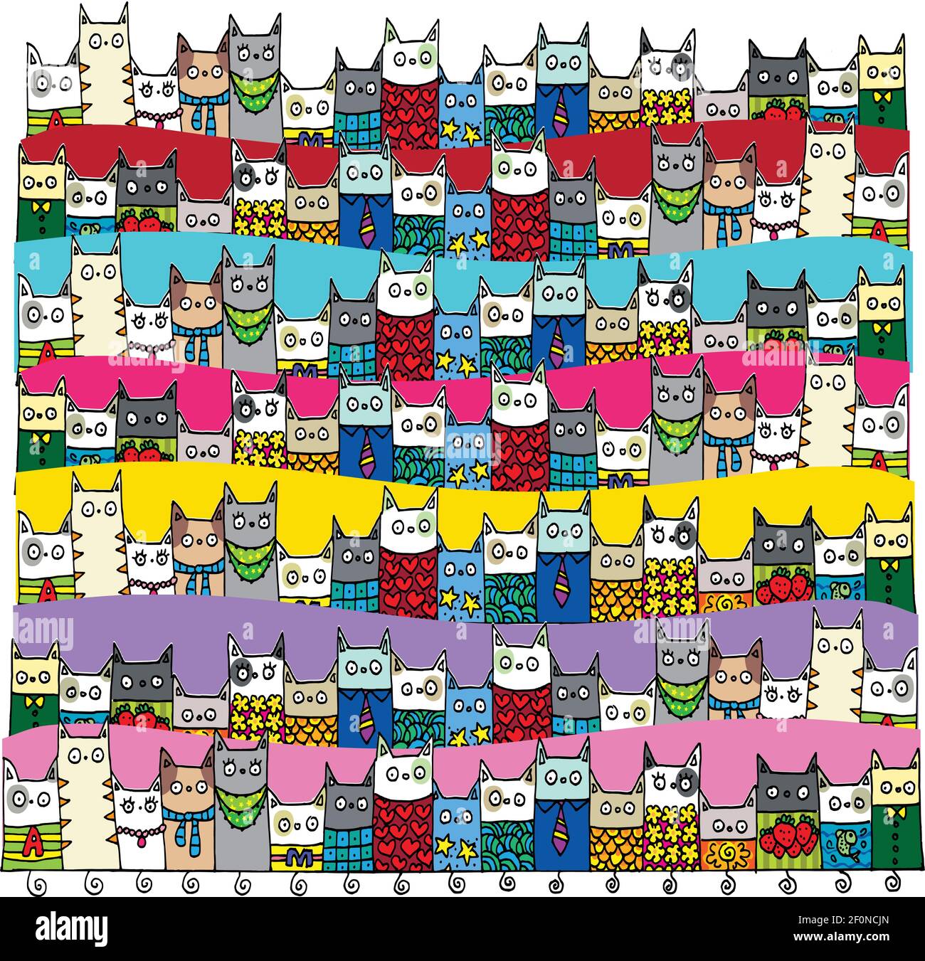 vector drawing cats background Stock Vector Image & Art - Alamy