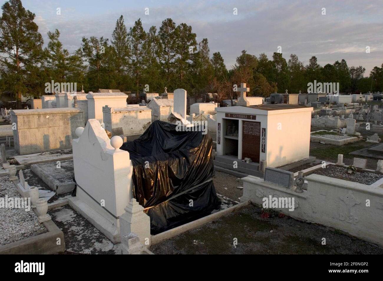 3 November 2005 - New Orleans, LA - An empty tomb at the Terre Aux ...