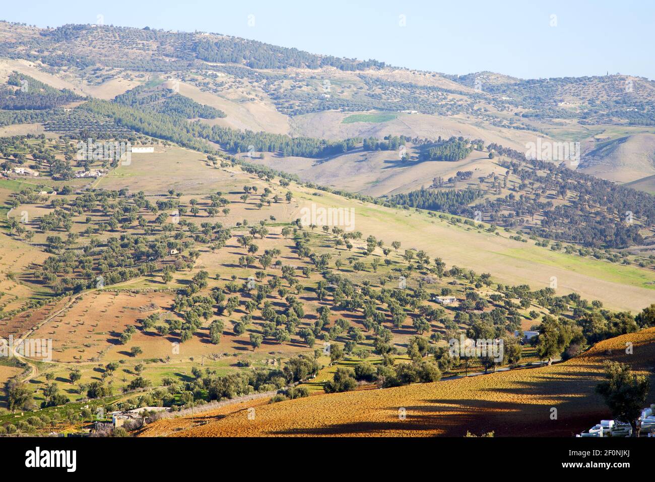 From high in africa field and constructions Stock Photo - Alamy