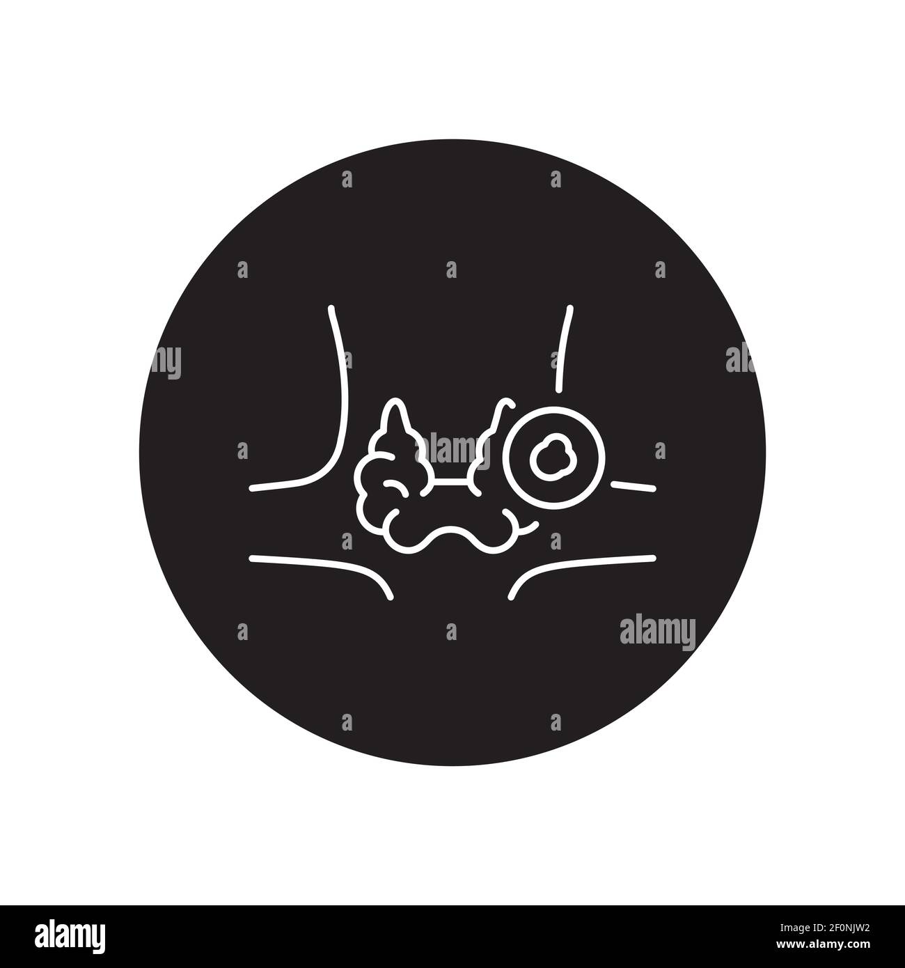 Thyroid cancer black glyph icon. Pictogram for web page, mobile app ...