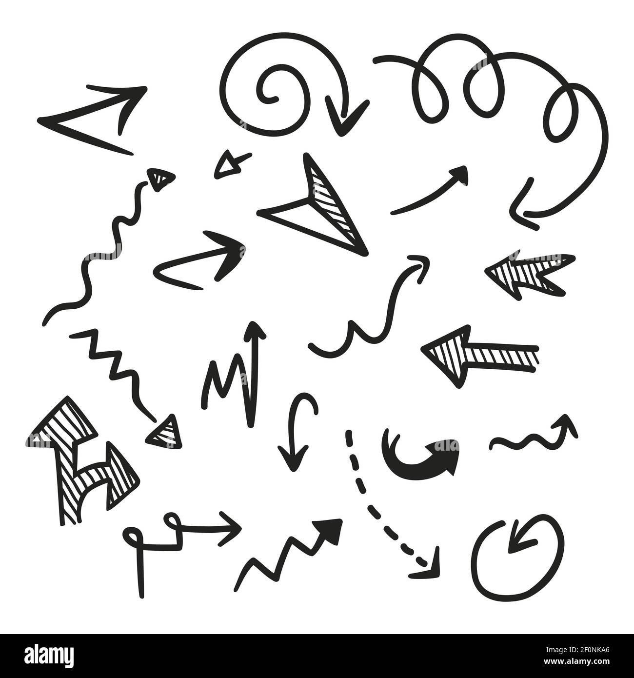 Hand drawn arrow collection Vector illustration Stock Vector Image ...